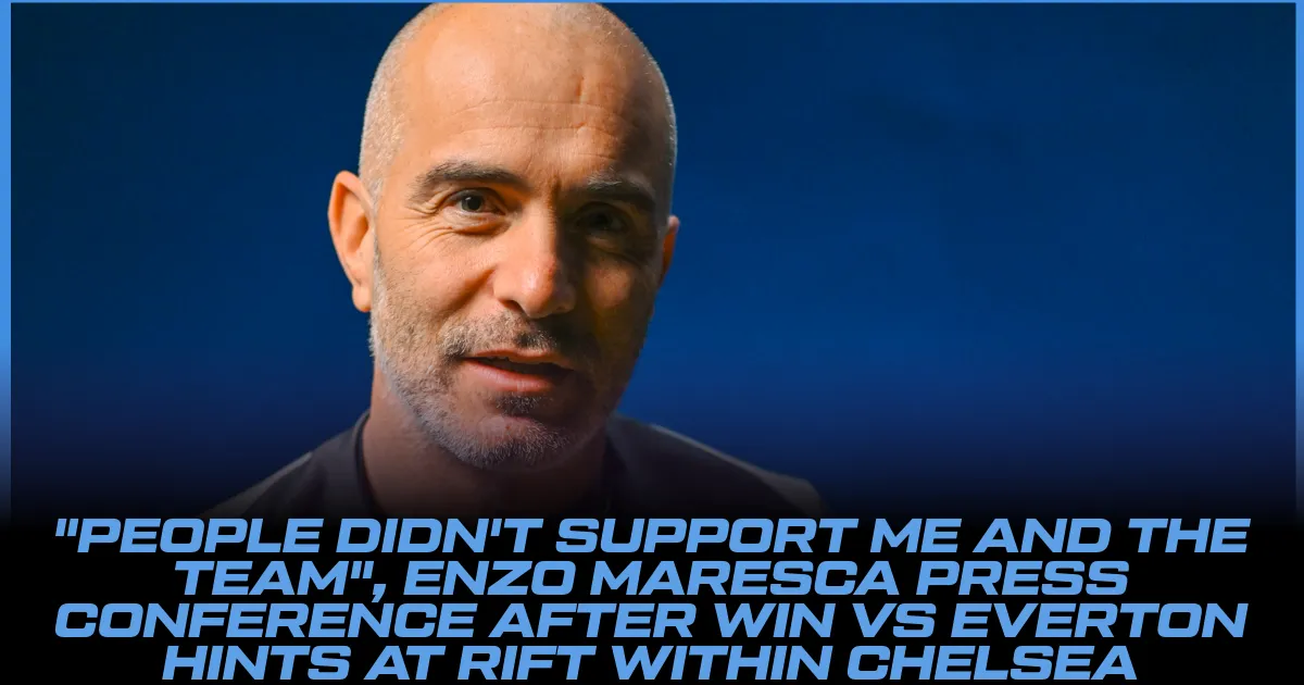 "People didn't Support Me and the Team", Enzo Maresca Press Conference ...